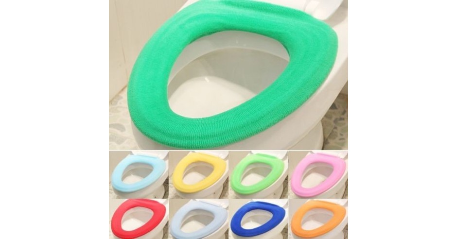 Husa textila pentru colacul toaletei Protectie colac capac wc toaleta ...