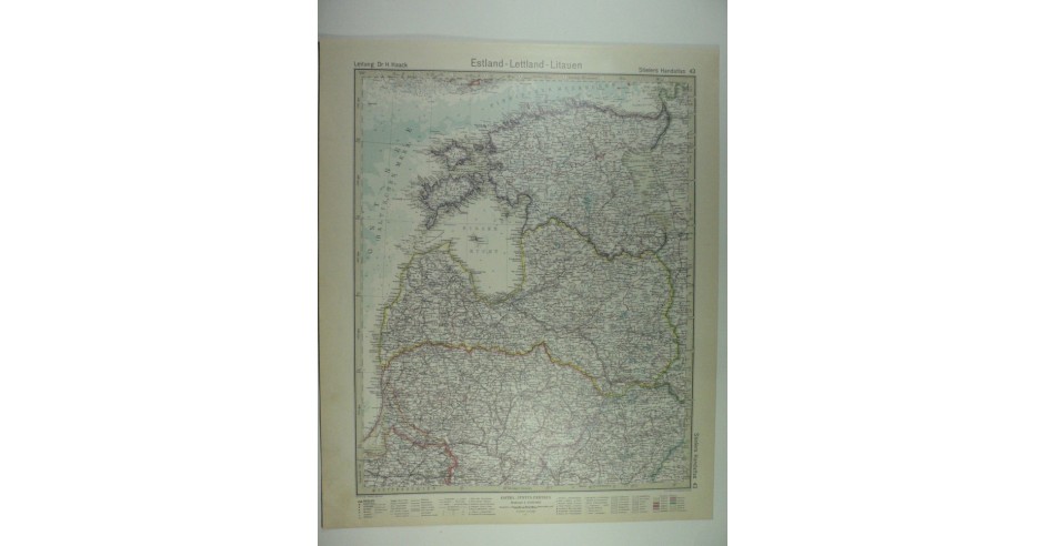HARTA VECHE - ESTONIA - LETONIA - LITUANIA - DIN STIELERS HAND ATLAS - AN 1928 | Okazii.ro