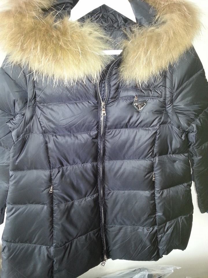 GEACA PRADA- NEGRA-cu puf si blana naturala | arhiva Okazii.ro