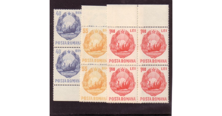 Romania - L663.4x Stema RSR (uzuale) bloc de 4 | arhiva Okazii.ro
