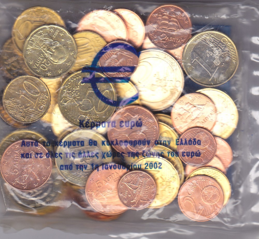Moneda Grecia Euro Starter Kit 2002 - set oficial = 45 monede Euro ...