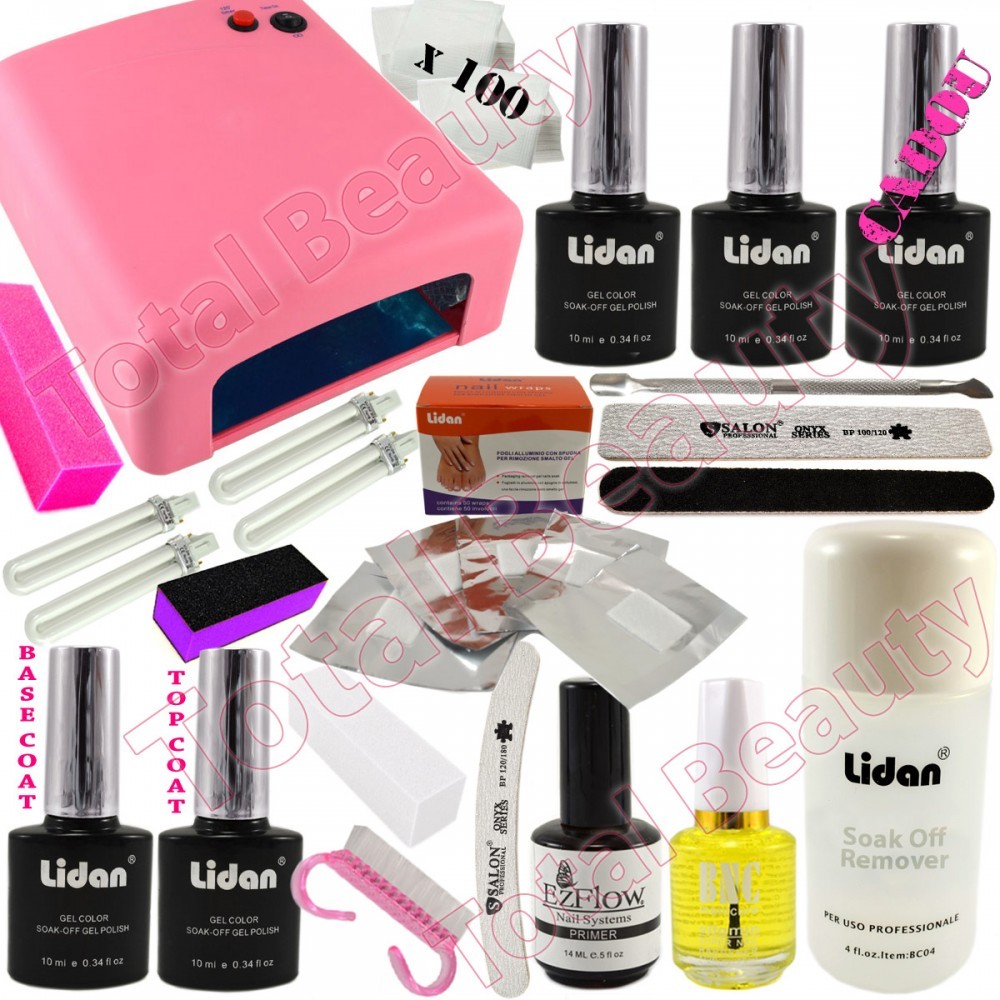 Kit Oja Semipermanenta Profesionala Lidan Italia cu Lampa UV + Oja ...