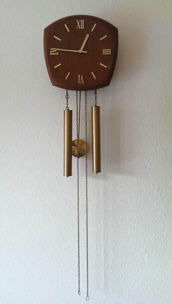 Ceas vechi de perete original JUNGHANS cu gong, pendul si greutati din ...