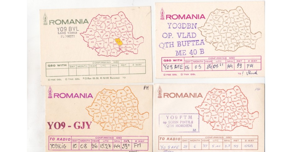 Bnk cp Romania lot 7 CP QSL circulate - harta Romaniei - variante ...