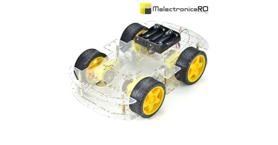 Robot 4WD plexiglas | sasiu 4 motoare arduino masina smart | arhiva ...