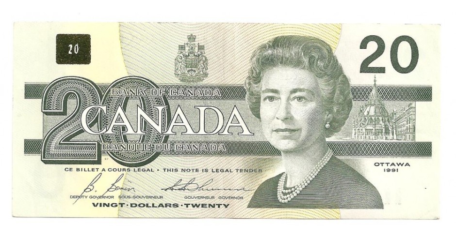 CANADA 20 DOLLARS DOLARI 1991 XF | arhiva Okazii.ro