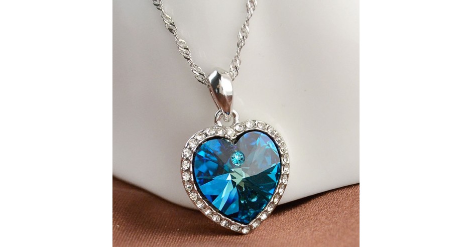 Lantisor cu pandantiv model inimioara "Titanic, Inima Oceanului", cu ...