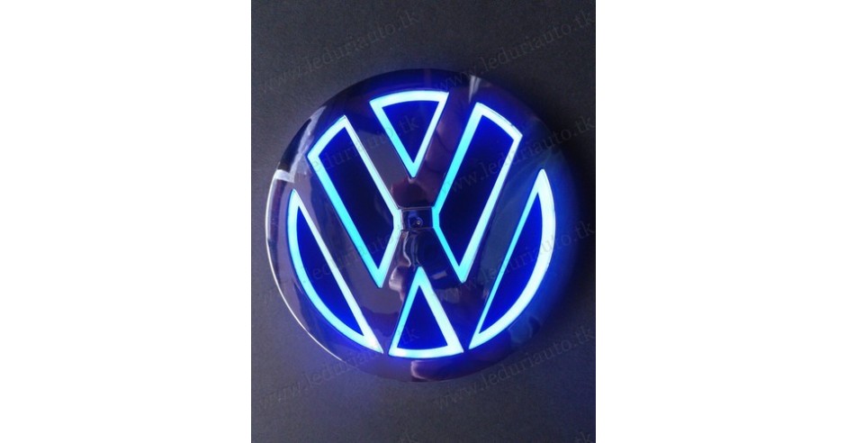Emblema Volkswagen Led lumina albastra - Sigla 5D Vw - Logo iluminat ...