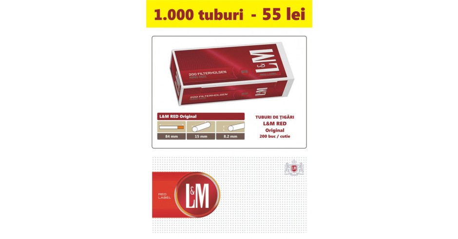 1.000 tuburi de tigari LM rosu Original pentru injectat tutun | arhiva ...