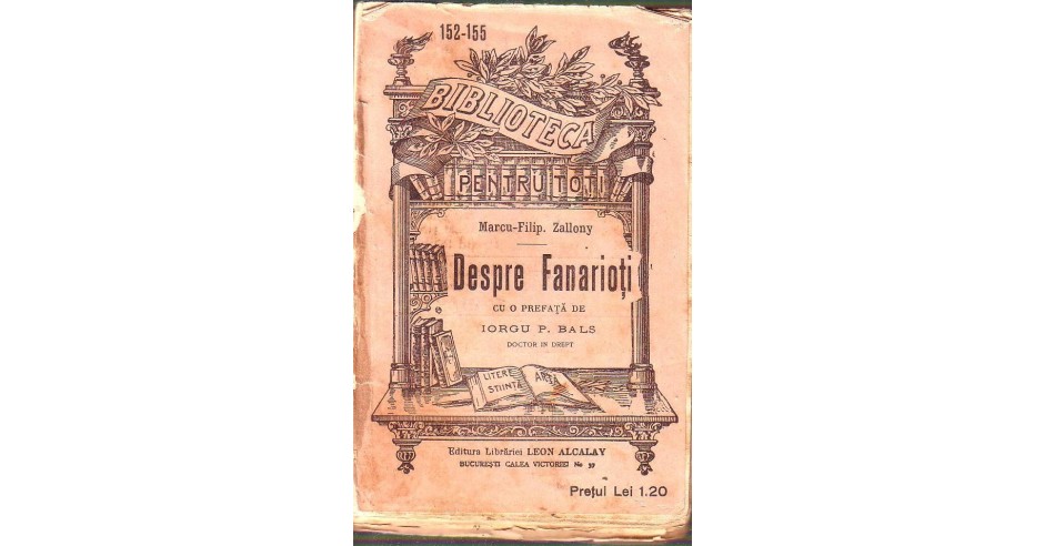 Marcu Filip Zallony - Despre fanarioti | arhiva Okazii.ro