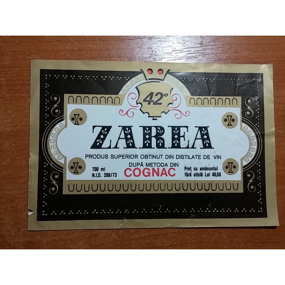 eticheta veche cognac zarea 1975 | arhiva Okazii.ro