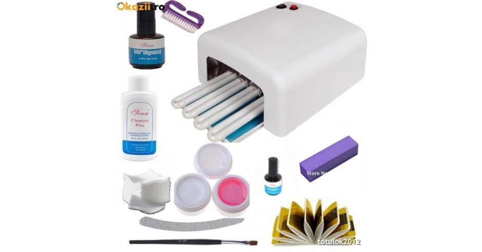 Kit set unghii gel set manichiura lampa uv | arhiva Okazii.ro