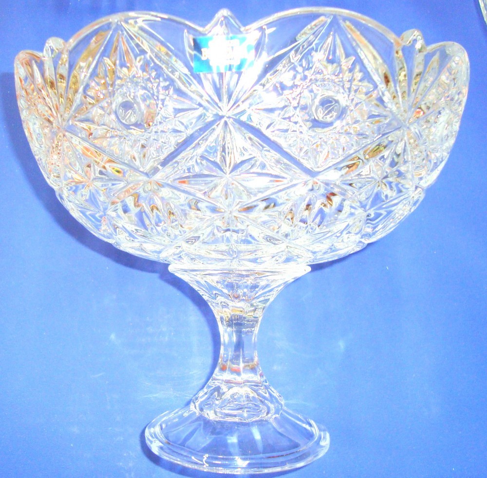 Cristal BOHEMIA Fructiera cu picior diametru 22 cm oferta speciala ...