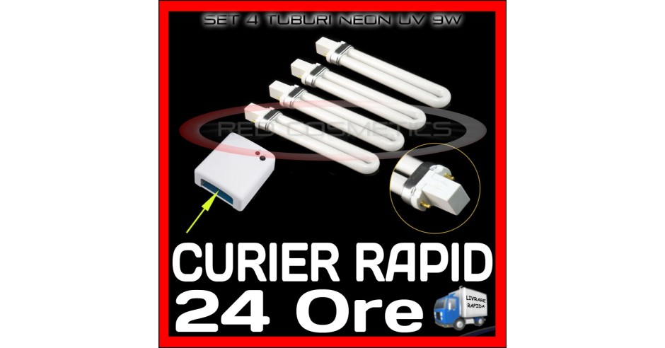 KIT SET 4 BECURI TIP TUB NEON UV 9W - PENTRU LAMPA CU TUBURI NEOANE UV ...