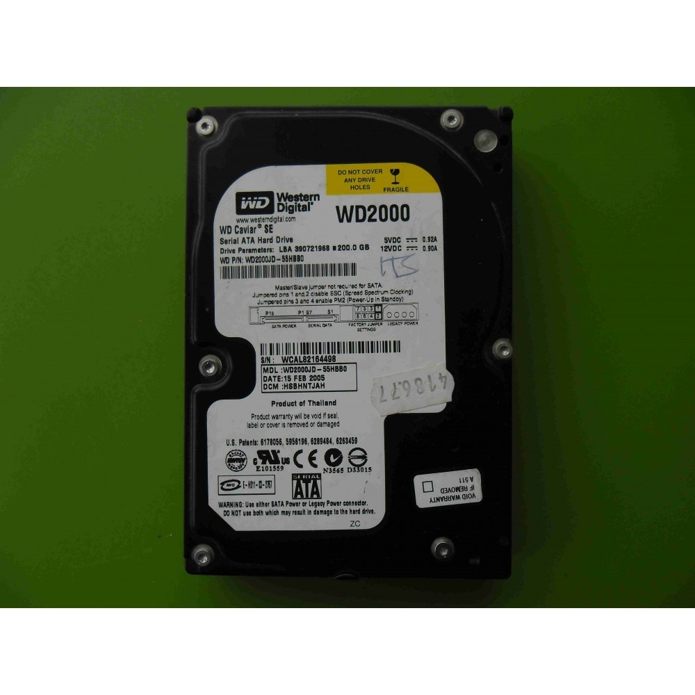 HDD 200GB Western Digital WD2000 SATA - DEFECT, 200-499 GB, 7200 ...