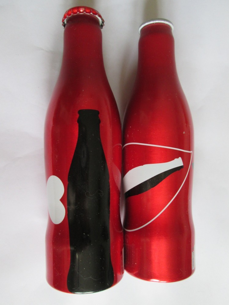 RARE! 2 STICLE COLECTIE ALUMINIU COCA COLA 100 ANI EDITIE LIMITATA ...