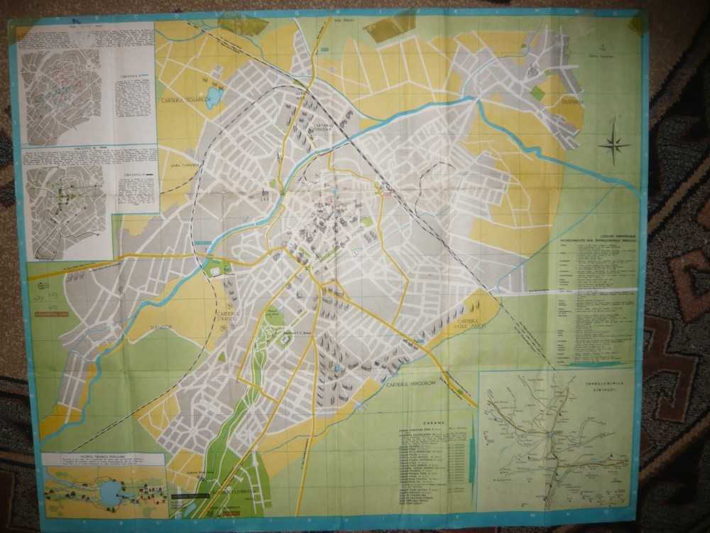 Harta Municipiului SIBIU , cca.1970 | arhiva Okazii.ro