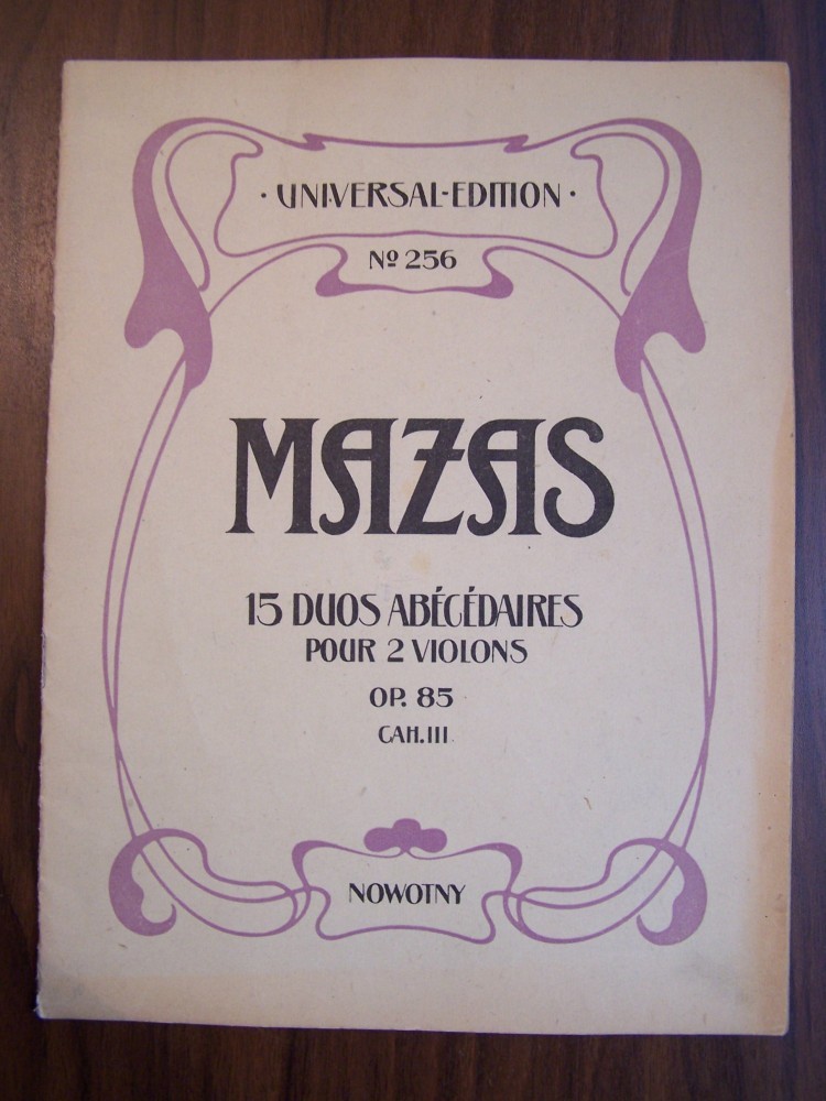 MAZAS - 15 DUETE PENTRU VIOARA, caietul III, Op. 85 (partituri vechi ...