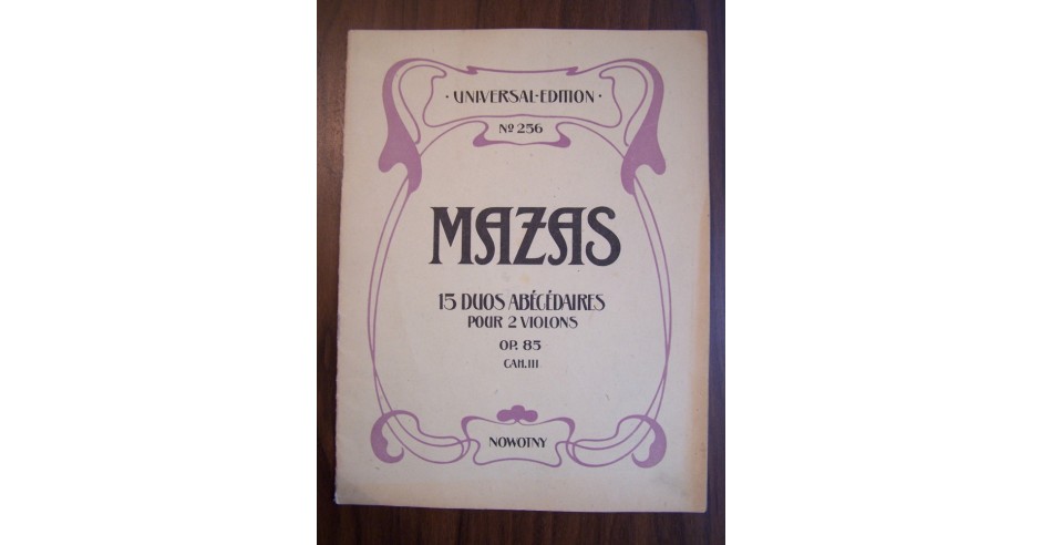 MAZAS - 15 DUETE PENTRU VIOARA, caietul III, Op. 85 (partituri vechi ...
