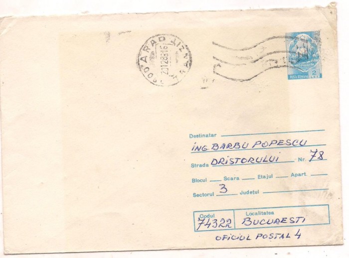 % plic--(intreg postal)-Plic pentru felicitare-fara ilustratie-cod 0144 ...