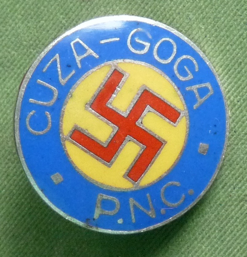 Insigna originala interbelica, Goga - Cuza , Partidul National Crestin ...