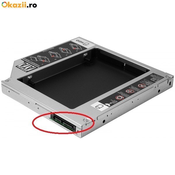 12.7mm SATA-SATA HDD/SSD caddy adaptor rack | arhiva Okazii.ro