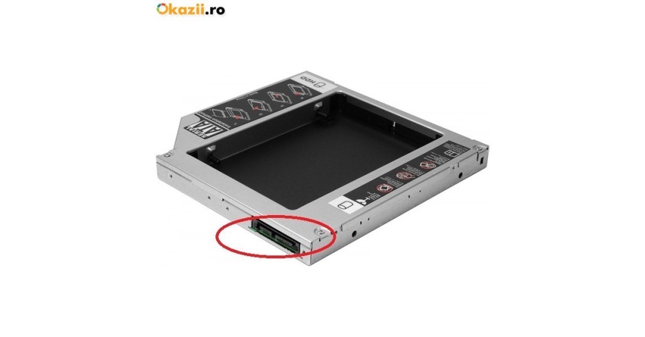 12.7mm SATA-SATA HDD/SSD caddy adaptor rack | arhiva Okazii.ro