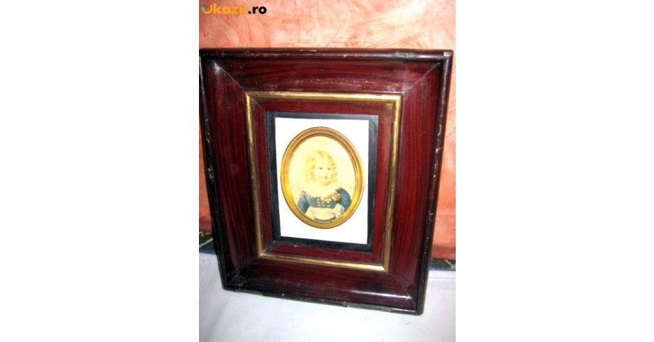 RAME TABLOURI DEOSEBITE VECHI.Tablou mic vechi cu foto avand rama mica ...