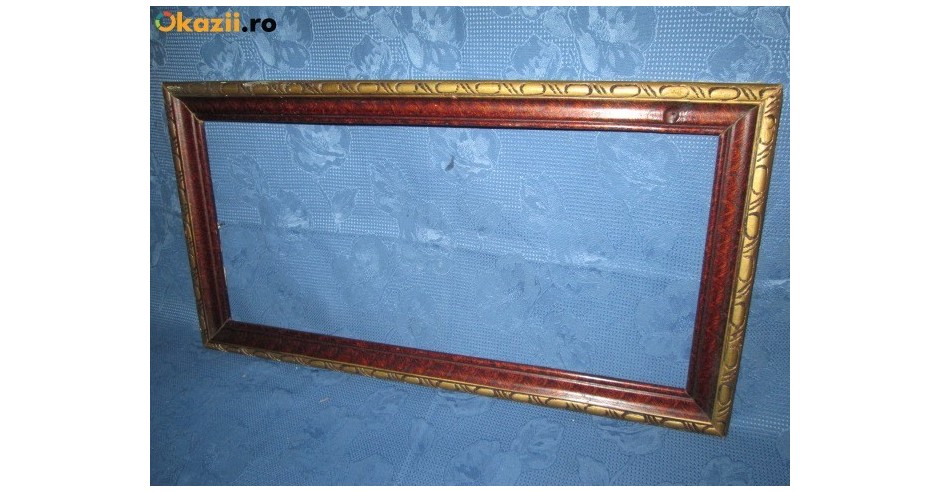 Rama Tablou Veche Lemn, Maro cu Auriu, 51x25cm Interior, Decor Vintage ...