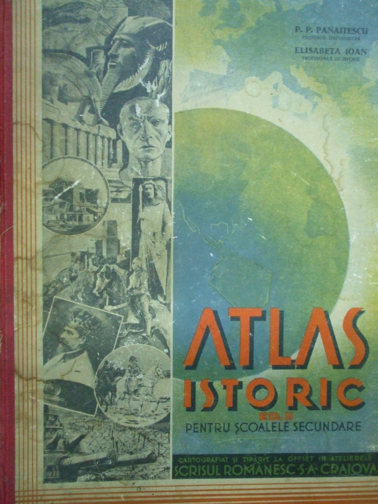 Atlas istoric Craiova 1935 P. Panaitescu 68 harti istorice color ...