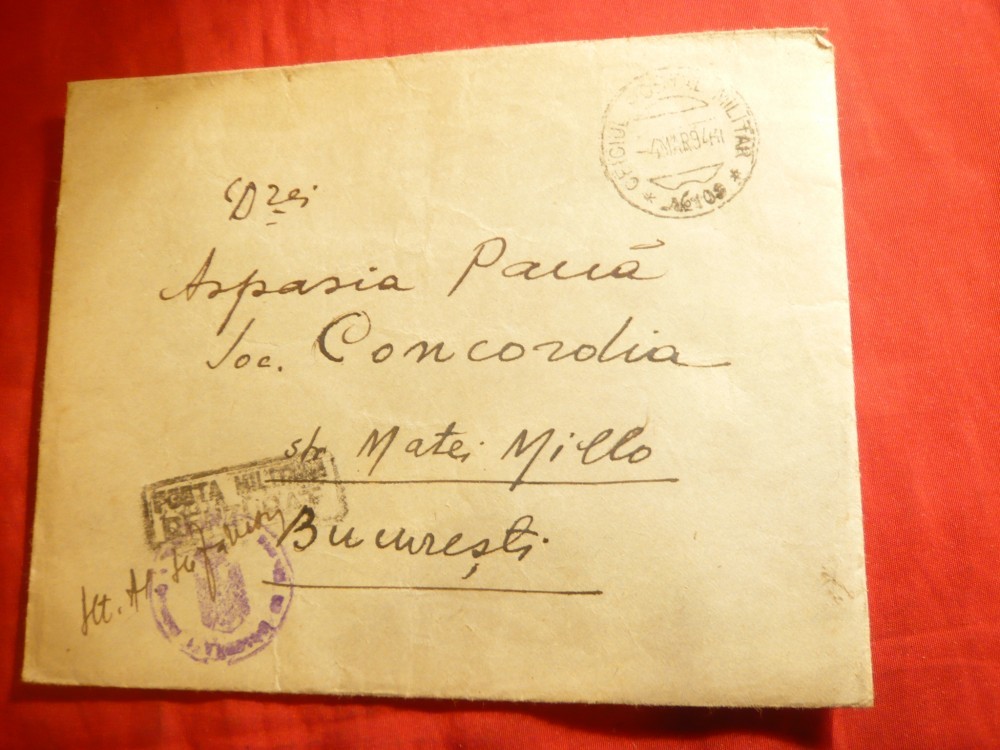 Plic 1944 cenzura Posta Militara 103 , stampila de Regiment | arhiva ...