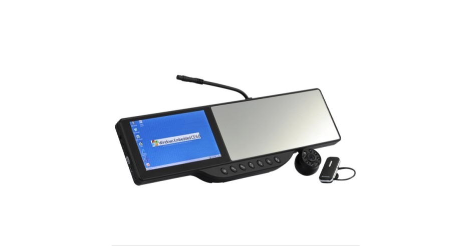 C137 Oglinda retrovizoare cu GPS incorporat - Casca Bluetooth, 720P HD ...