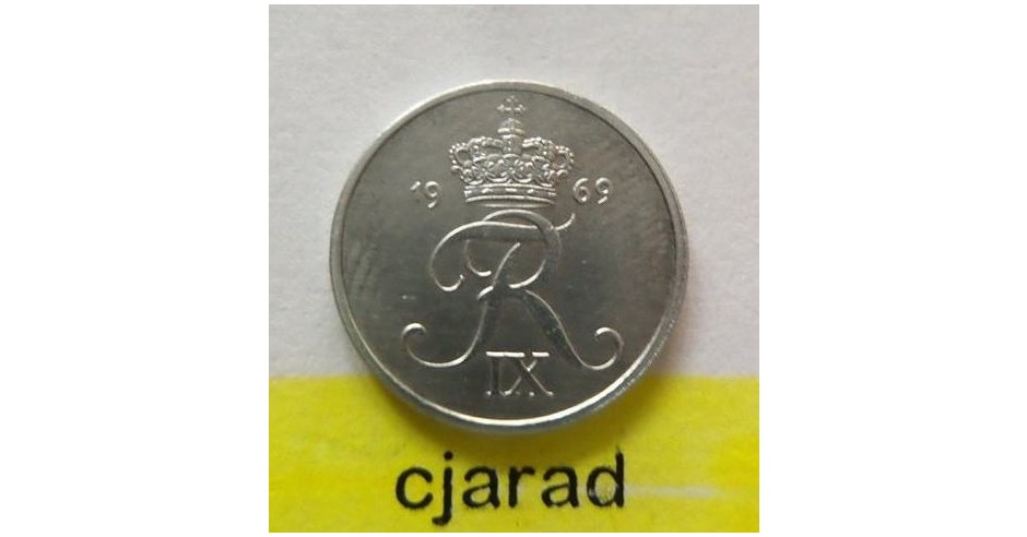 Moneda 1 Ore - Danemarca 1969 *cod 1483 ZINC a.UNC | arhiva Okazii.ro