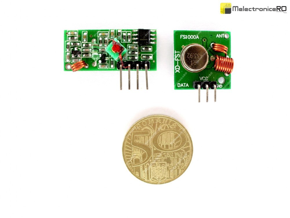 Modul RF pereche receptor + transmitator 433 MHz |radio comunicatii ...