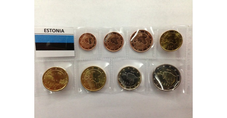 SET 8 monede euro ESTONIA 2011 (1cent - 2euro ) - UNC | arhiva Okazii.ro