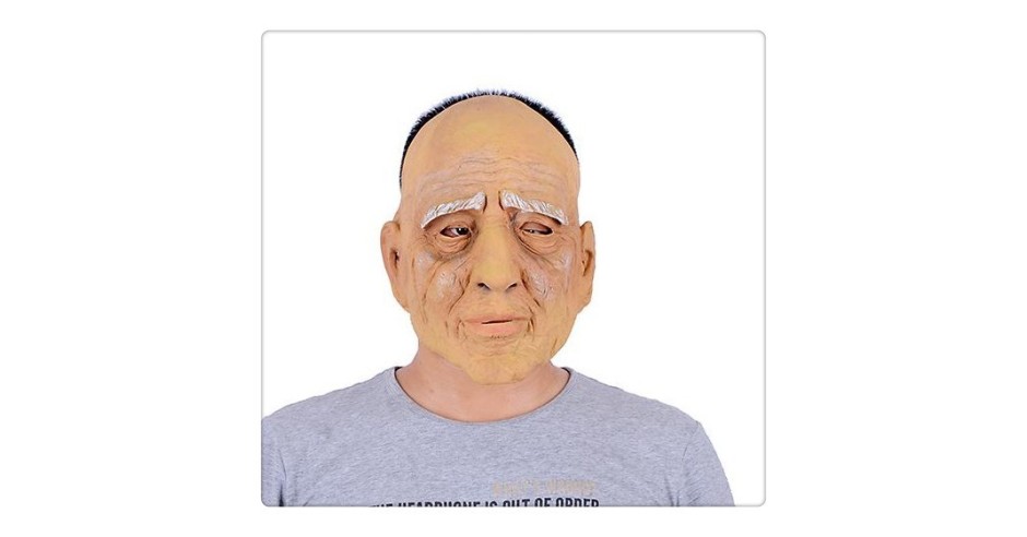 Masca latex realista om batran mos Halloween petrecere bal costum ...