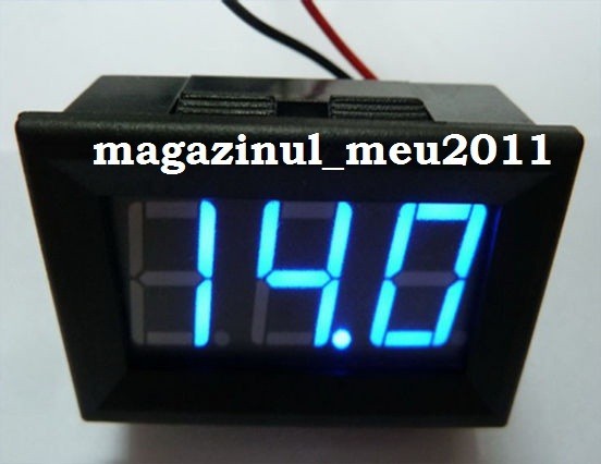 voltmetru digital 5V-30V curent continuu, voltmetru auto 3 fire, afisaj ...