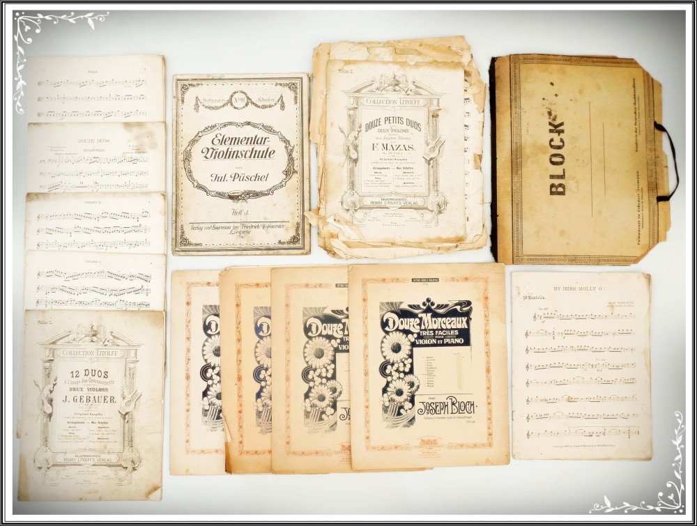 BLOC CU 12 PARTITURI MUZICALE AUSTRO-UNGARE VECHI DIN ANII 1900, JOSEPH ...