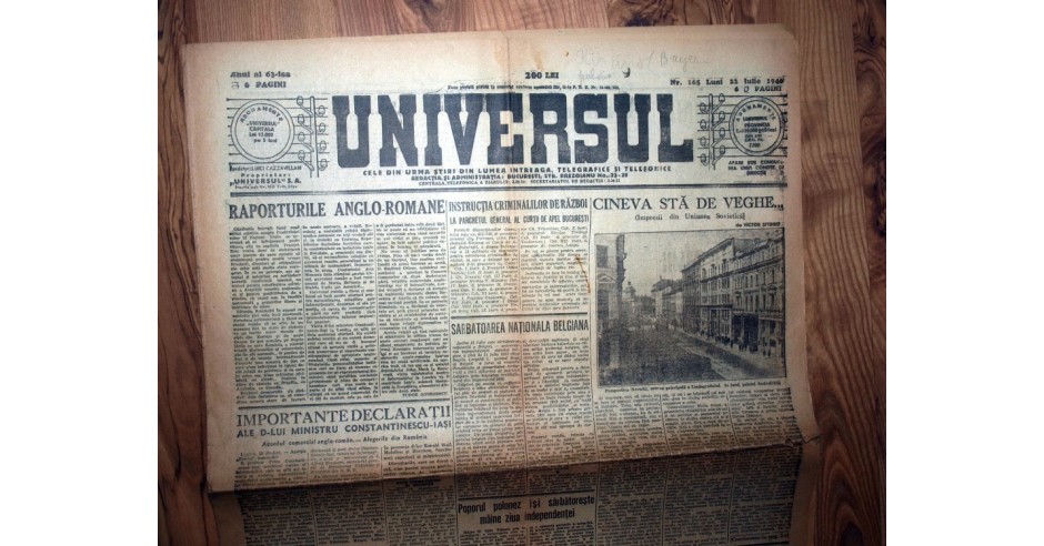 ZIAR VECHI - UNIVERSUL - 22 iulie 1946 | Okazii.ro