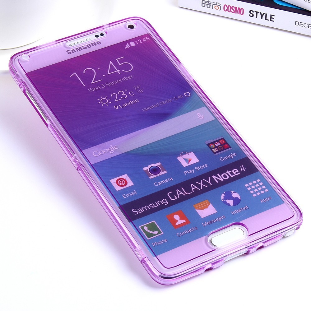 Husa Flip Din Silicon Samsung Galaxy Note 4 Mov Husa Telefon