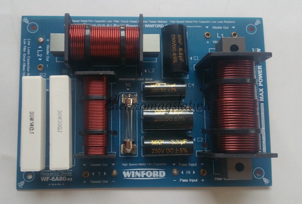 Filtru de boxe profesional 3 cai 600W cu protectie pe Bec double bass ...