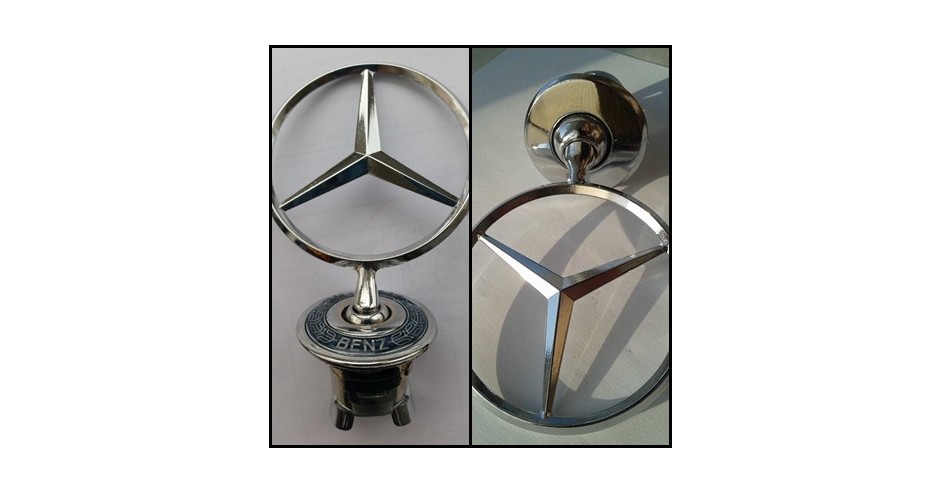 Sigla/emblema noua metal Mercedes-Benz capota cu/fara scris la baza ...