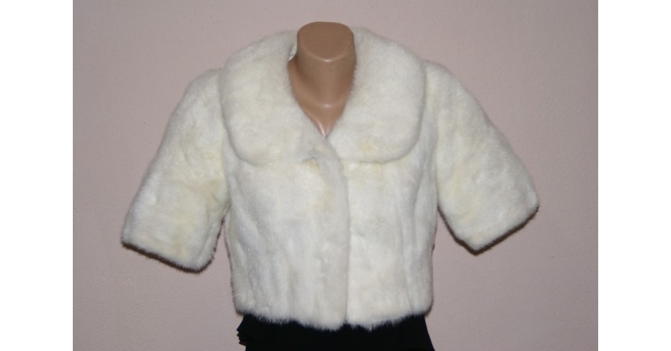Superba capa din blana naturala de nurca alba | arhiva Okazii.ro
