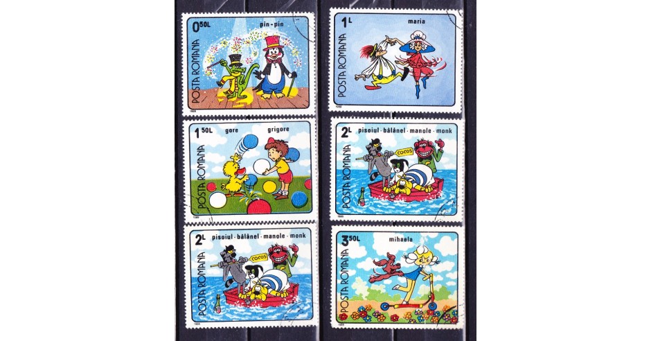 Timbre ROMANIA 1989 = DESENE ANIMATE DIN FILME ROMANESTI | arhiva Okazii.ro
