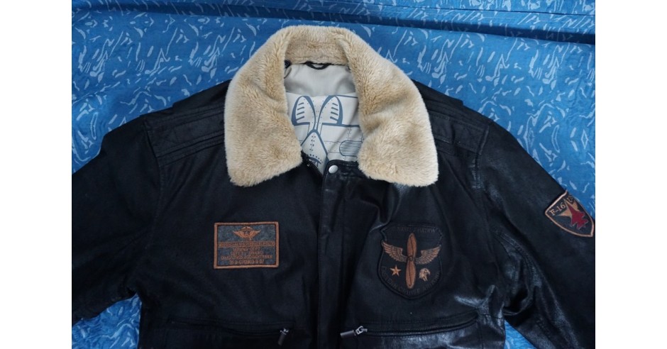 Geaca de pilot/aviator, barbati, piele naturala US NAVAL AVIATION ...