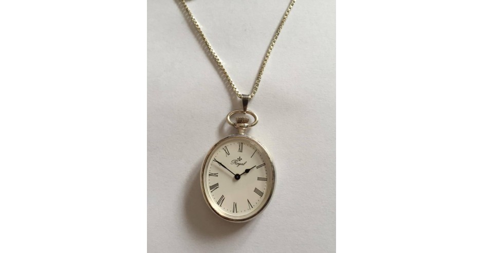 Vintage Ceas mecanic pandantiv -Elvetian placat cu argint ROYAL ...