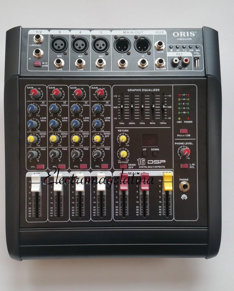 Mixer audio profesional cu putere 2x150w 4 canale cu intrare de USB ...