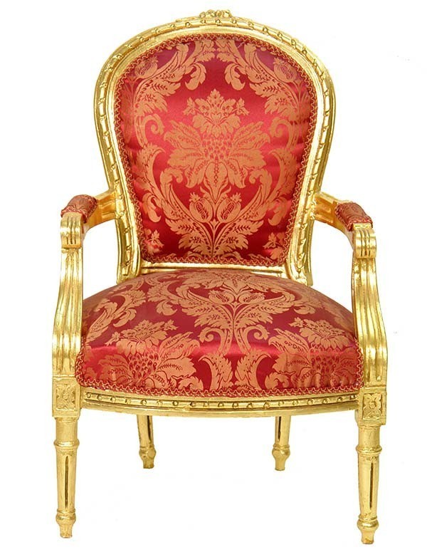 SCAUN BAROC DIN LEMN MASIV AURIU CU TAPITERIE DIN MATASE ROSIE | arhiva ...