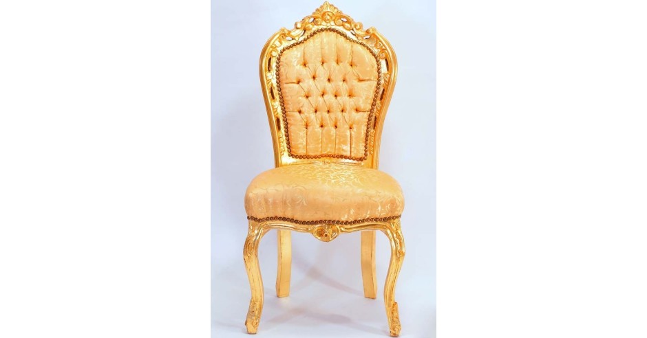 SCAUN BAROC DIN LEMN MASIV AURIU CU TAPITERIE DIN MATASE AURIE | arhiva ...