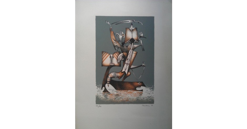 Jules Perahim (1914-2008)-Compozitie suprarealista cu personaje ...